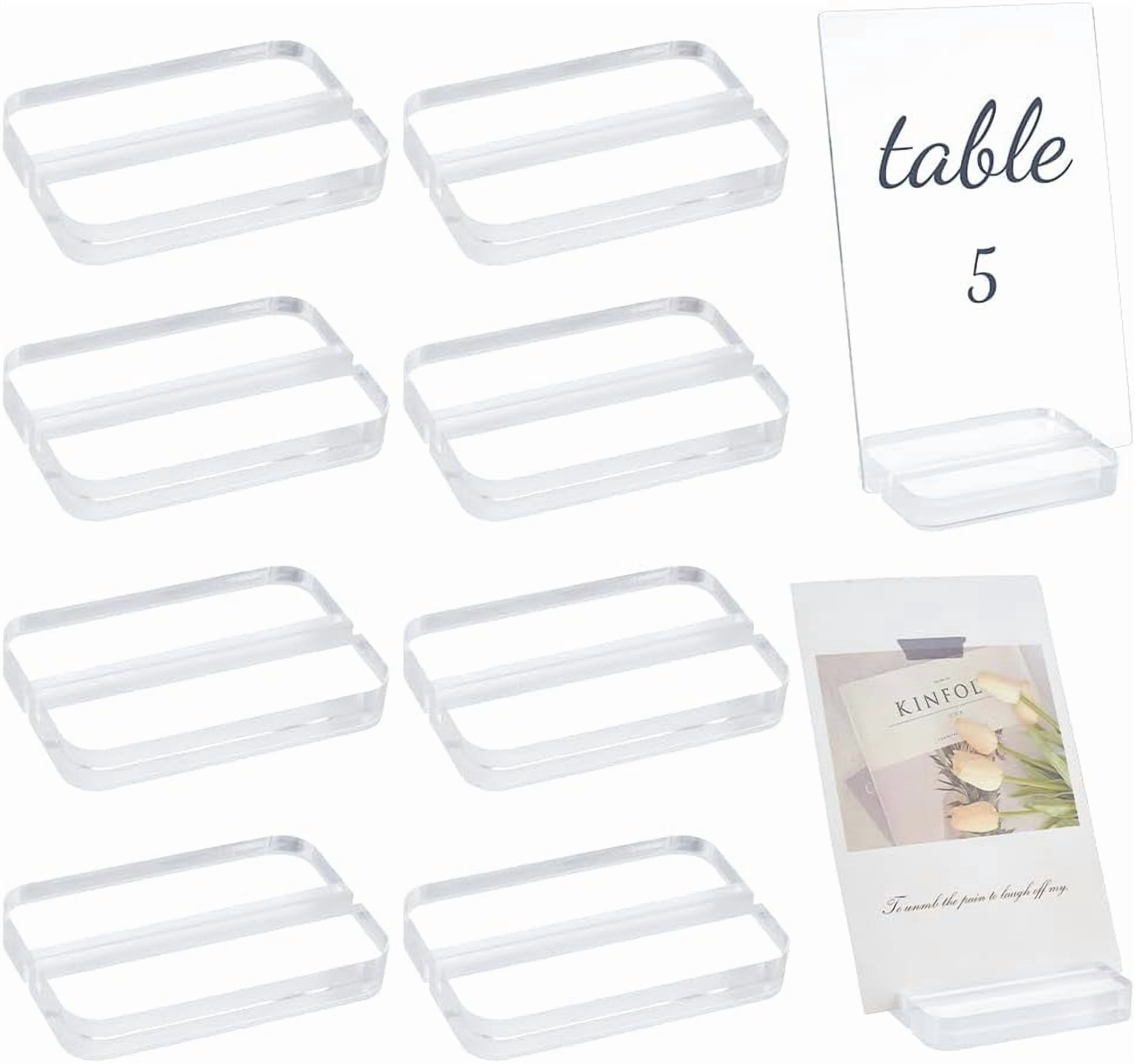 10 pc Acrylic Desktop Card Holder Rectangle Slotted Display Stands ...