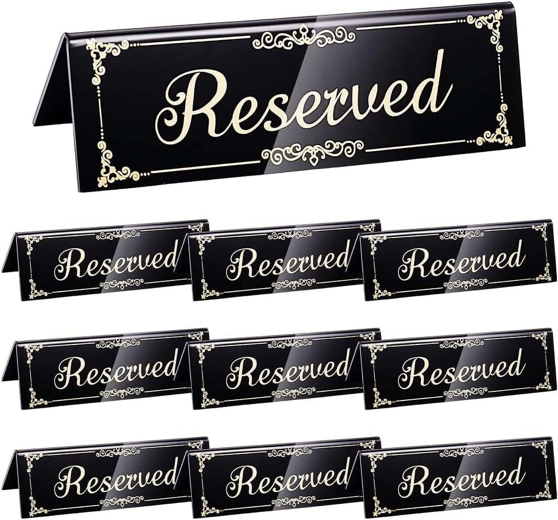 10 pc Acrylic Reserved Table Signs for Restaurant Bar Black Tent Signs ...