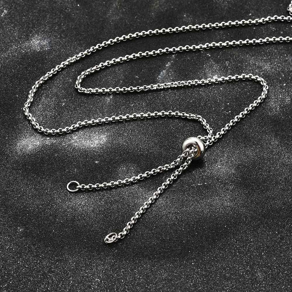 10 pc Adjustable 304 Stainless Steel Slider Necklaces with Chains and ...
