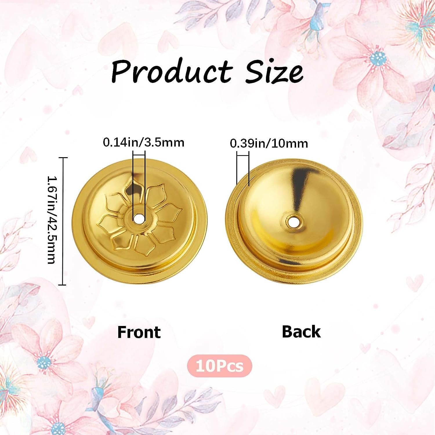 10 pc Aluminum Floating Wick Holder Lotus Ghee Oil Lamp Accessories ...