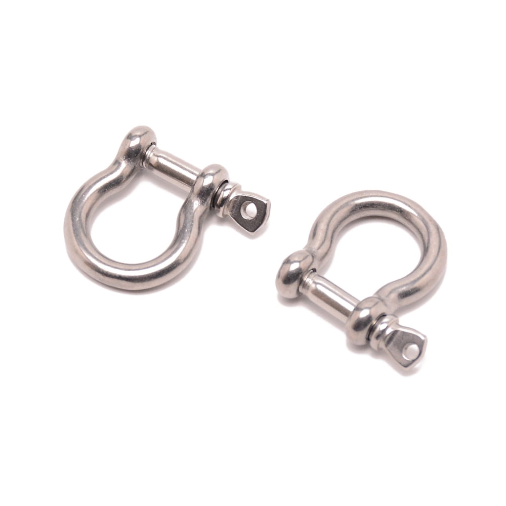 10 pc Brass D-Ring Anchor Shackle Clasps for Bracelets Making Platinum ...