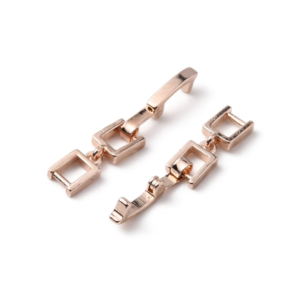 10 pc Brass Fold Over Clasps Bracelet Necklace Jewelry Extender Rose ...