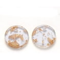 10 pc Cellulose Acetate(Resin) Charms with Foil Flat Round Gold 13.5x2 ...