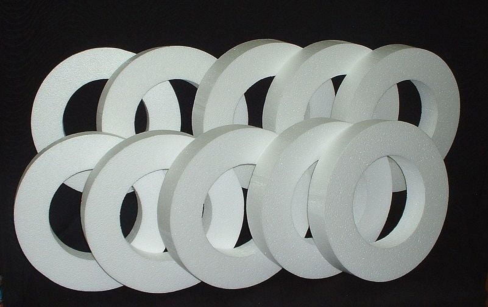 10 pc. EPS Polystyrene WREATHS 12"X2" White Craft styro-foam Floral ...