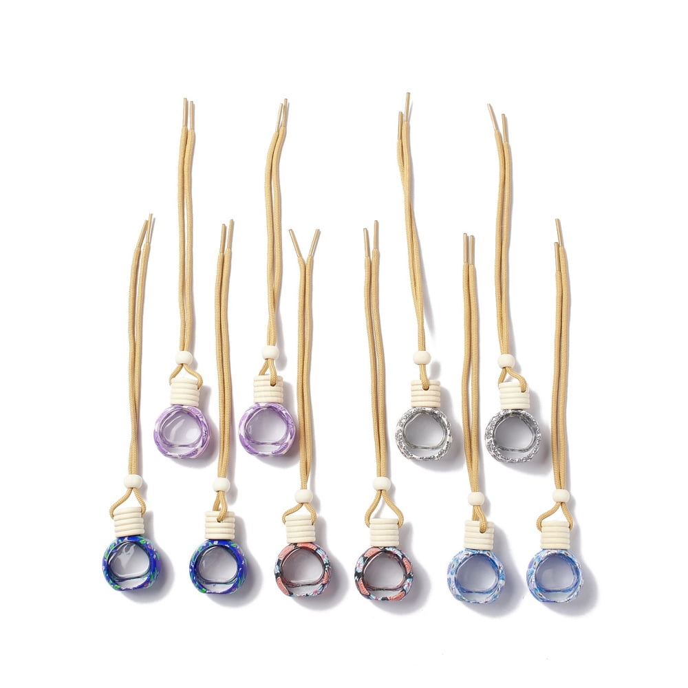 10 pc Empty Glass Perfume Bottle Pendants Aromatherapy Fragrance ...