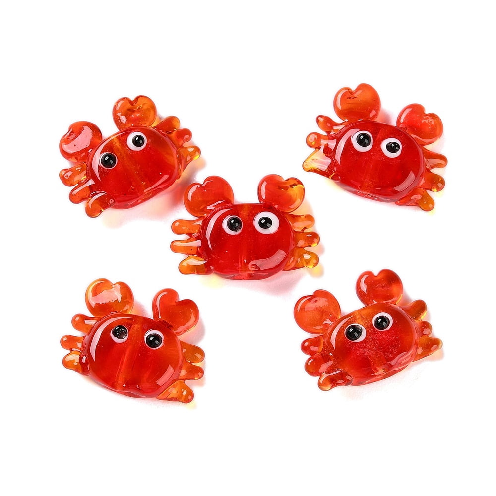 10 pc Handmade Lampwork Beads Crab 17~18.5x23~24.5x7~8.5mm Hole: 2mm ...