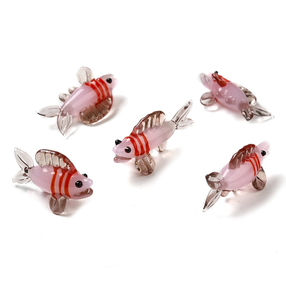 10 pc Handmade Lampwork Home Decorations 3D Fish Ornaments for Gift ...