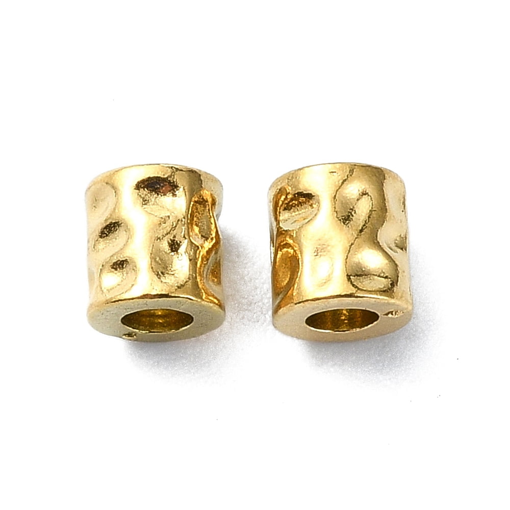 10 pc Ion Plating(IP) 304 Stainless Steel Beads Column Real 18K Gold ...