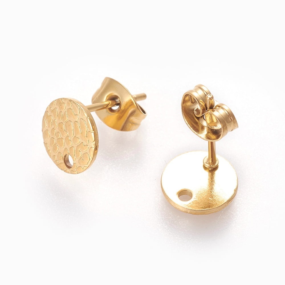 10 pc Ion Plating(IP) 304 Stainless Steel Ear Stud Findings with Ear ...