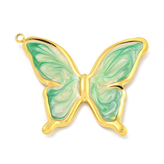 10 pc Ion Plating(IP) 304 Stainless Steel Pendants with Enamel Real 18K ...