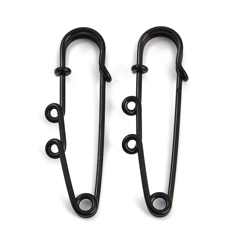 10 pc Ion Plating(IP) 304 Stainless Steel Safety Pins Brooch Findings Kilt Pins with 2 Loops for ...