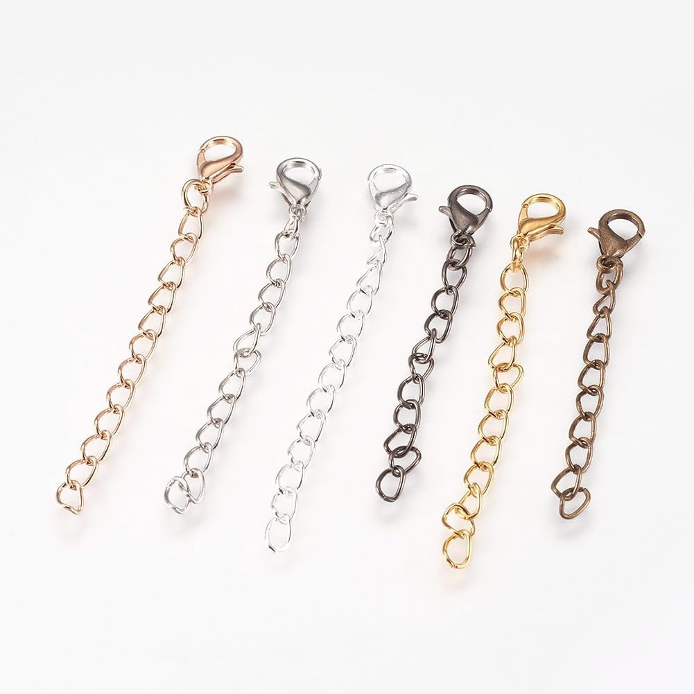 10 pc Iron Chain Extender with Alloy Lobster Claw Clasps Rack Plating ...