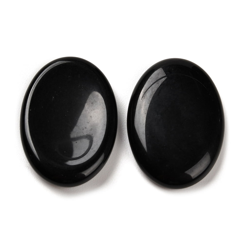 10 pc Natural Obsidian Oval Worry Stone Anxiety Healing Thumb Stone 34 ...