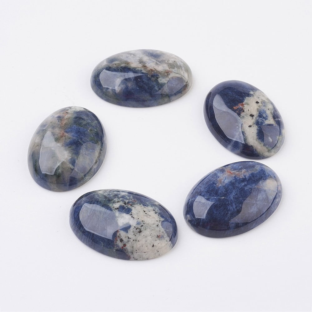 10 pc Natural Sodalite Flat Back Cabochons Oval 40x30x8.5mm - Walmart.com