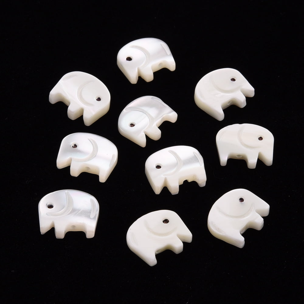 10 pc Natural Trochid Shell/Trochus Shell Beads Elephant Seashell Color ...