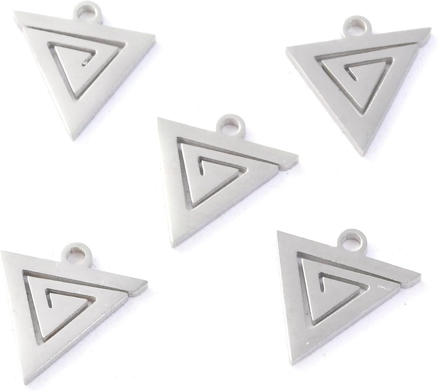 10 pc Non-Tarnish 304 Stainless Steel Charms Laser Cut Triangle ...