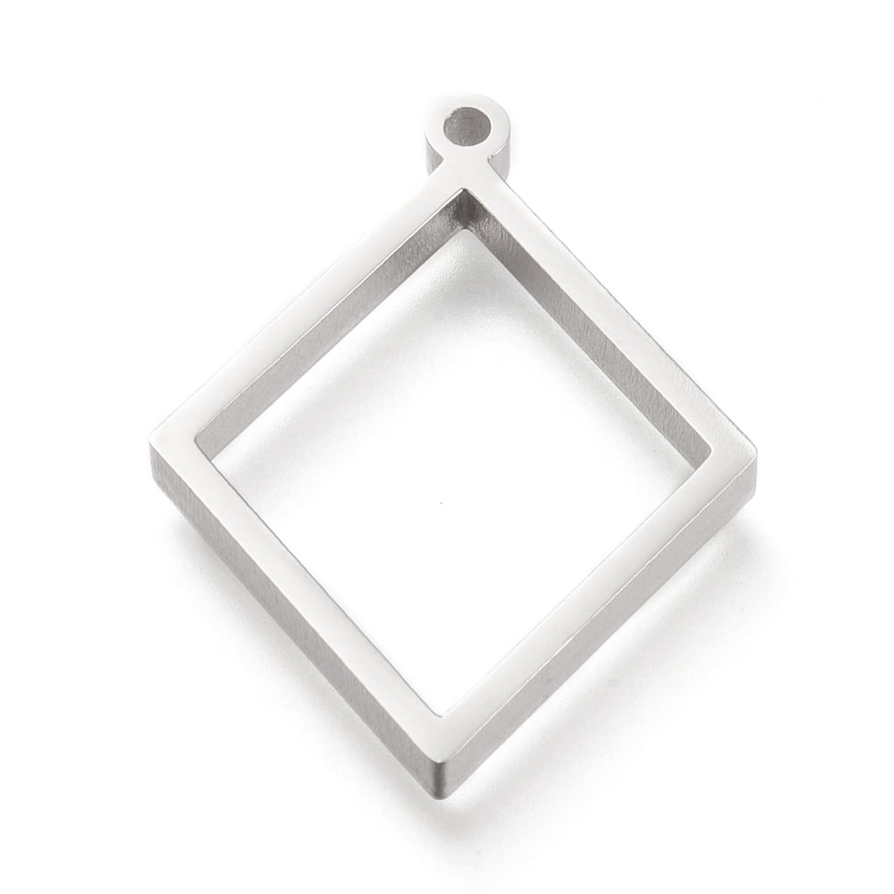 10 pc Non-Tarnish 304 Stainless Steel Open Back Bezel Pendants Double ...