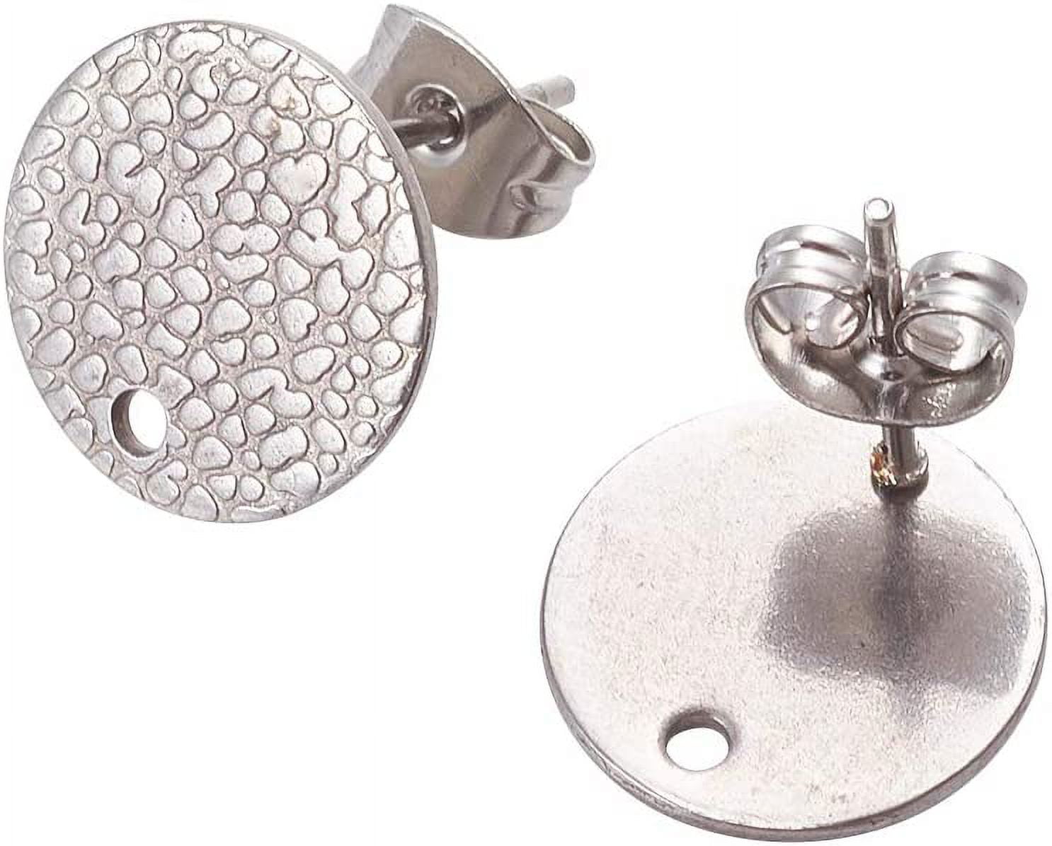 10 pc Non-Tarnish 304 Stainless Steel Stud Earring Findings with Ear ...