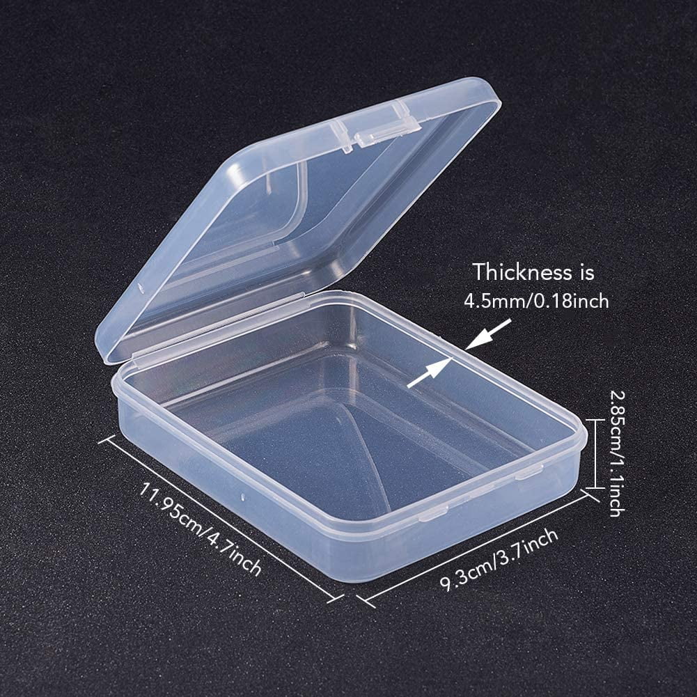10 pc Plastic Bead Containers Rectangle Clear 11.95x9.3x2.85cm Inner ...