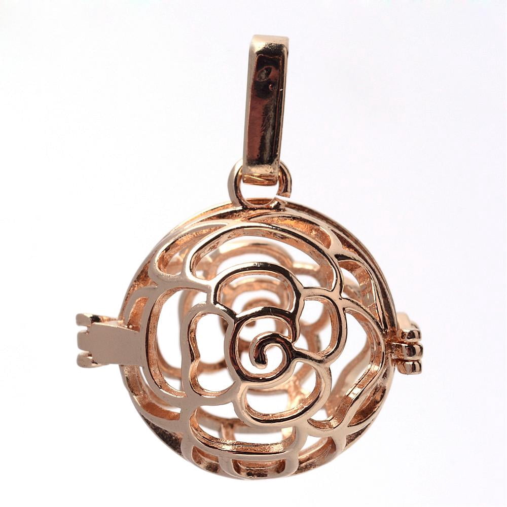 10 pc Rack Plating Brass Cage Pendants For Chime Ball Pendant Necklaces ...
