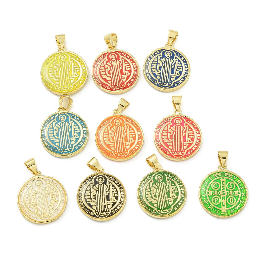 10 pc Rack Plating Brass Enamel Pendants Long-Lasting Plated Lead Free ...