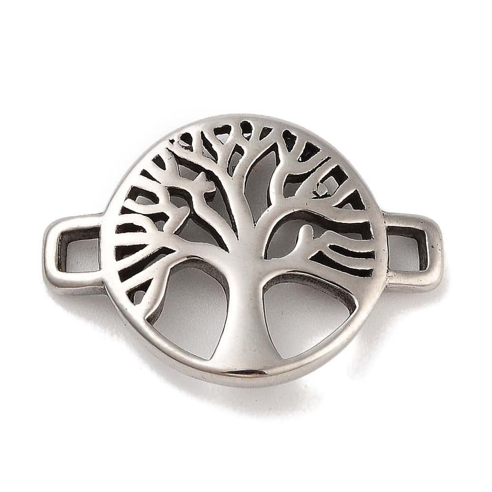 10 pc Resistant 304 Stainless Steel Tree of Life Links for Leather Cord ...