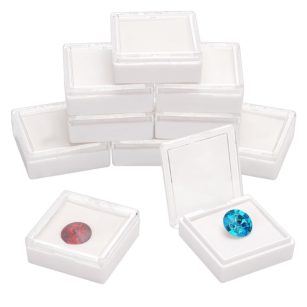 10 pc Square Acrylic Loose Diamond Storage box with Sponge for Diamond ...