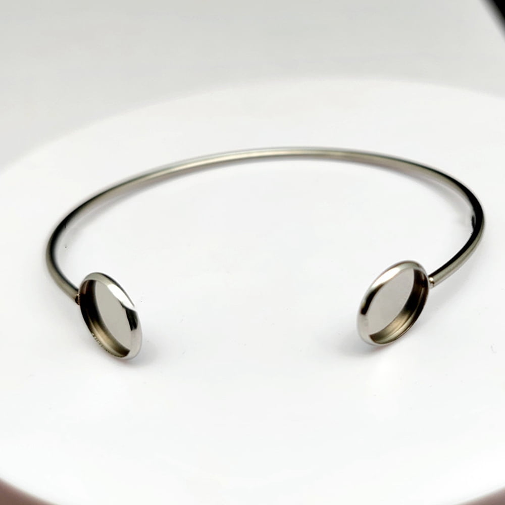 10 pc Stainless Steel Cuff Bangle Making Blank Cabochon Setting ...