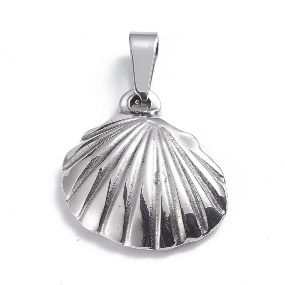 10 pc Tarnish Resistant 201 Stainless Steel Pendants Scallop Stainless ...