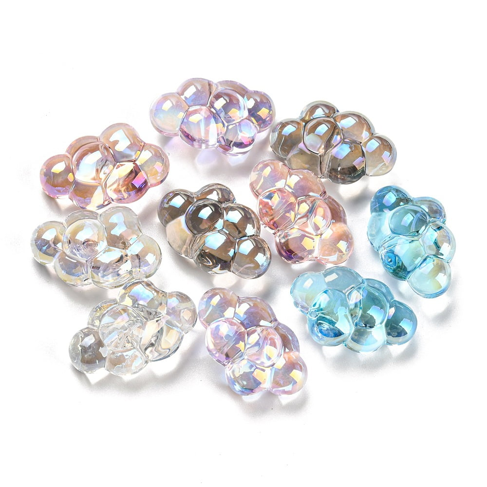 10 pc Transparent Acrylic Beads Imitation Shell Effect Cloud Mixed ...