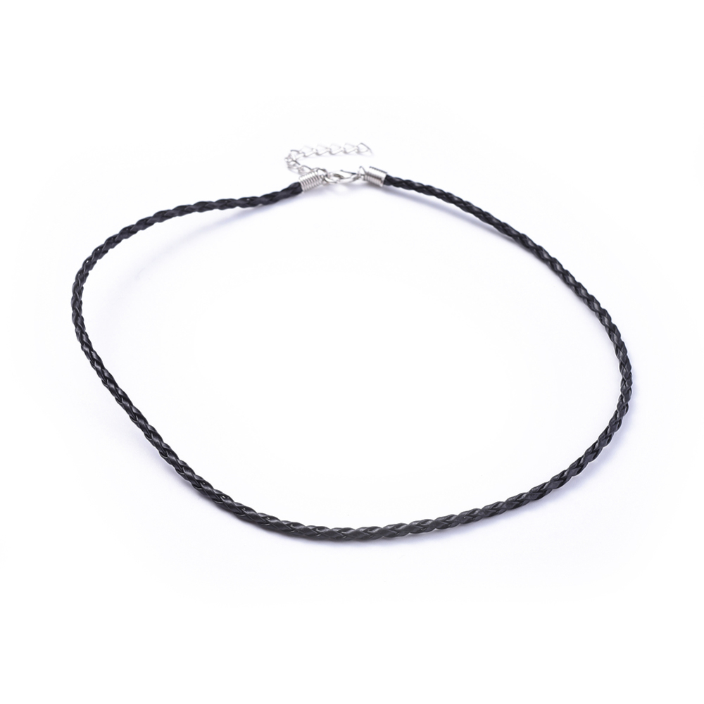 10 pc Trendy Imitation Leather Necklace Making with Iron End Chains and ...