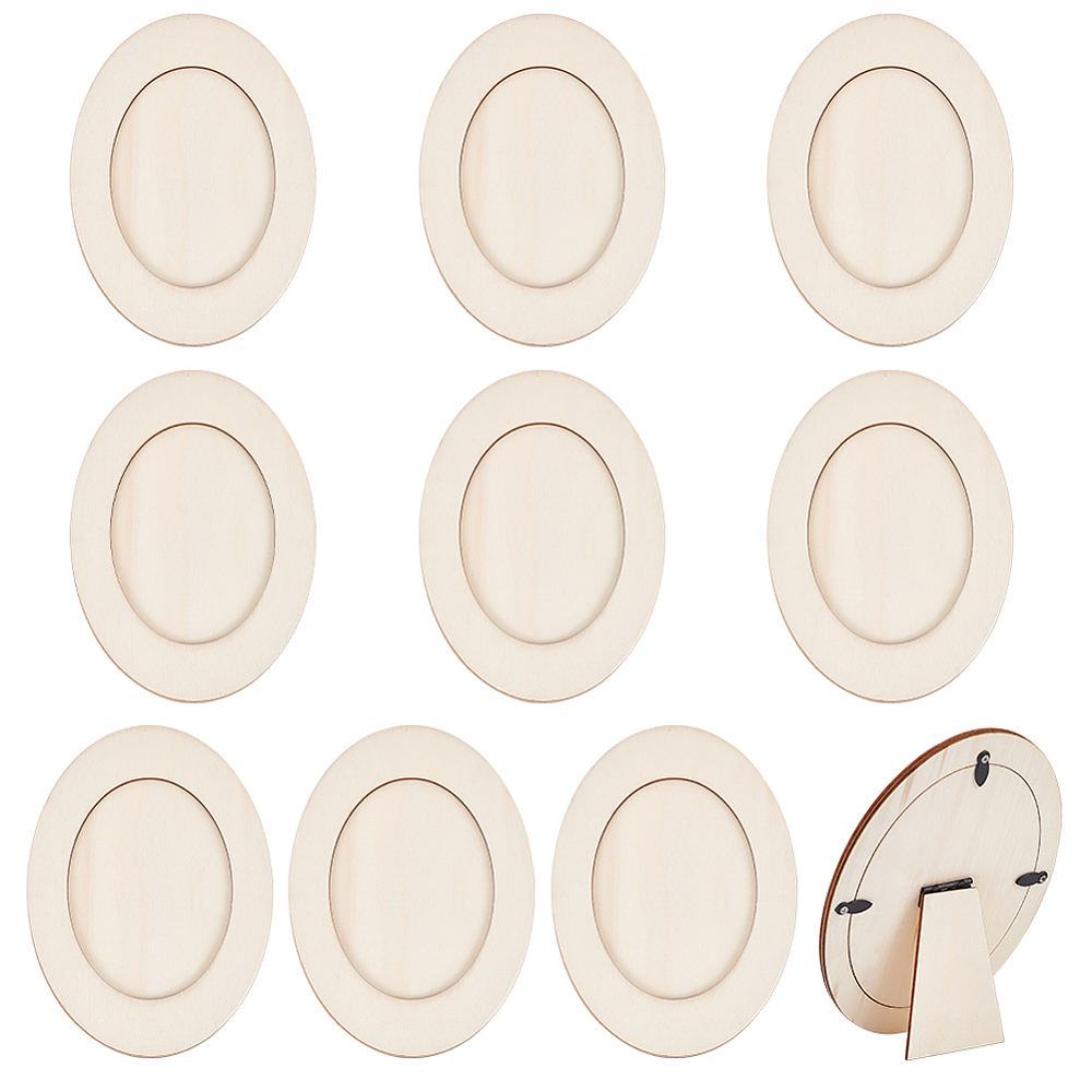 10 pc Wood Photo Frames Table Top Picture Frames for Arts and Crafts ...
