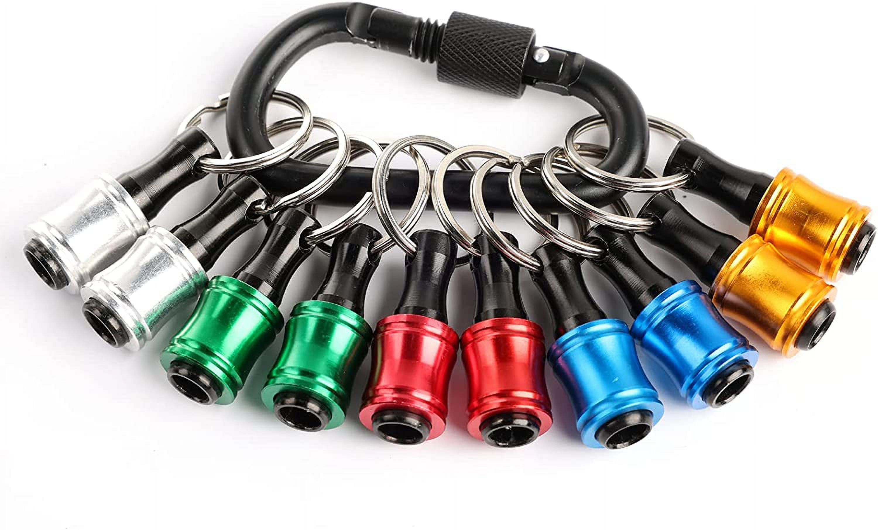 10 pcs 1/4 inch Hex Shank Aluminum Alloy Screwdriver Bits Holder, Light ...