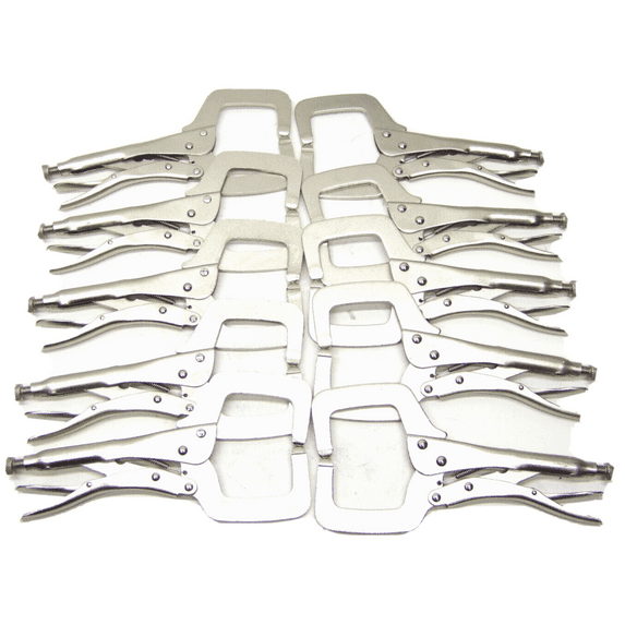 10 pcs 11" LOCKING C CLAMPS WITH REGULAR TIPS VISE WELDING CLAMP ...