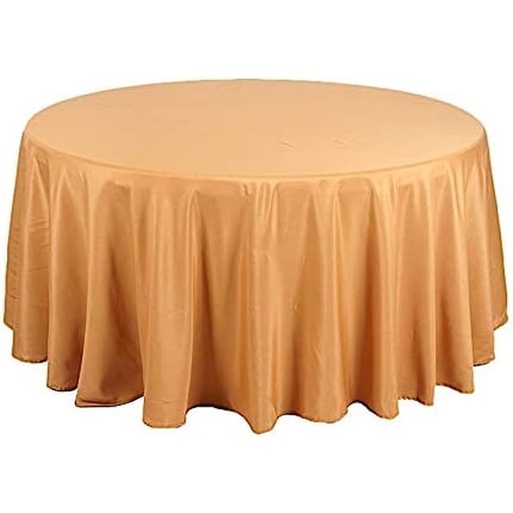 10 pcs 120 inch Gold Round Tablecloths Fabric Table Cover Linens | 120 ...