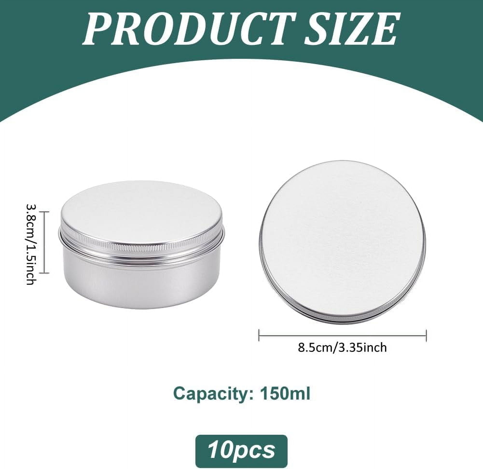 10 pcs 150ml Aluminum Tin Jars Round Aluminum Tin Cans Cosmetic ...