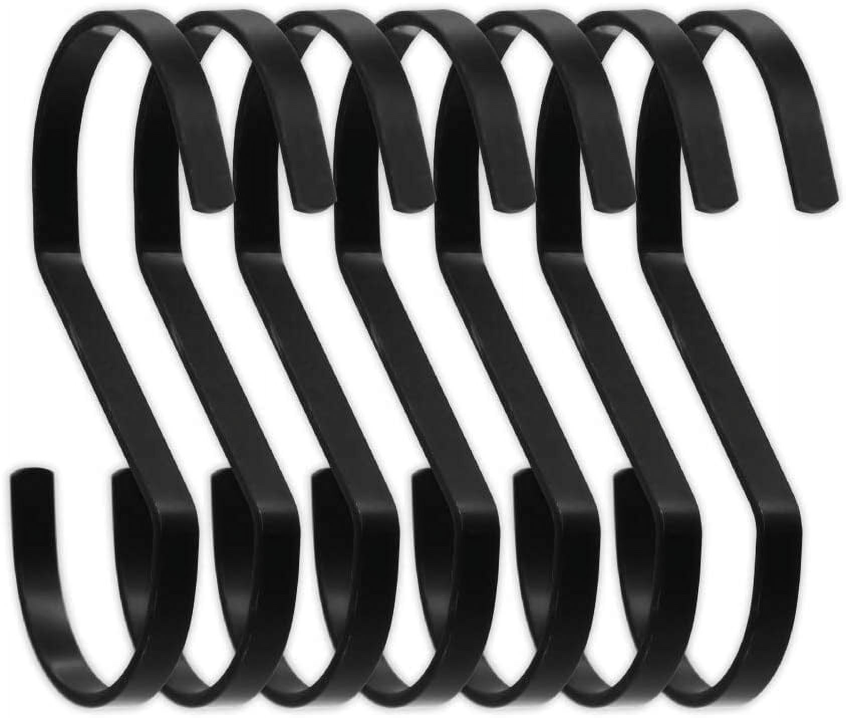 10 pcs 4 Inch Black Medium Flat S Hooks, Heavy Duty Stainless Steel S ...