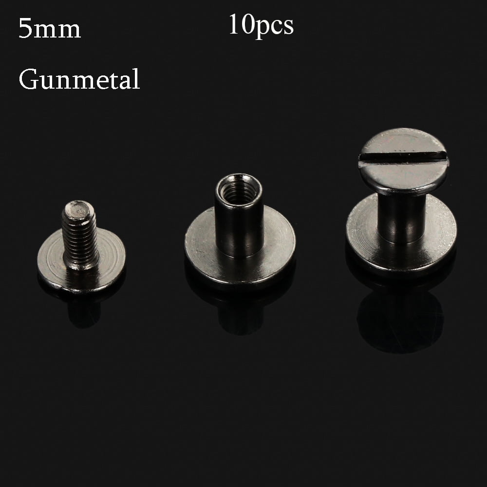 10 pcs 5/6.5/8mm Bookkeeping Cloth Button Brass Nail Strap Rivets Screw ...