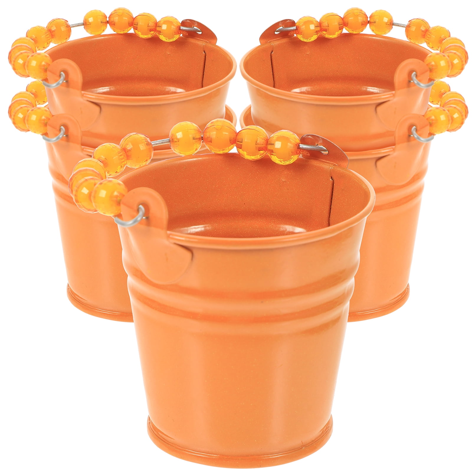 10 pcs Beaded Handle Miniature Iron Bucket Tins Candy Buckets Crafts ...