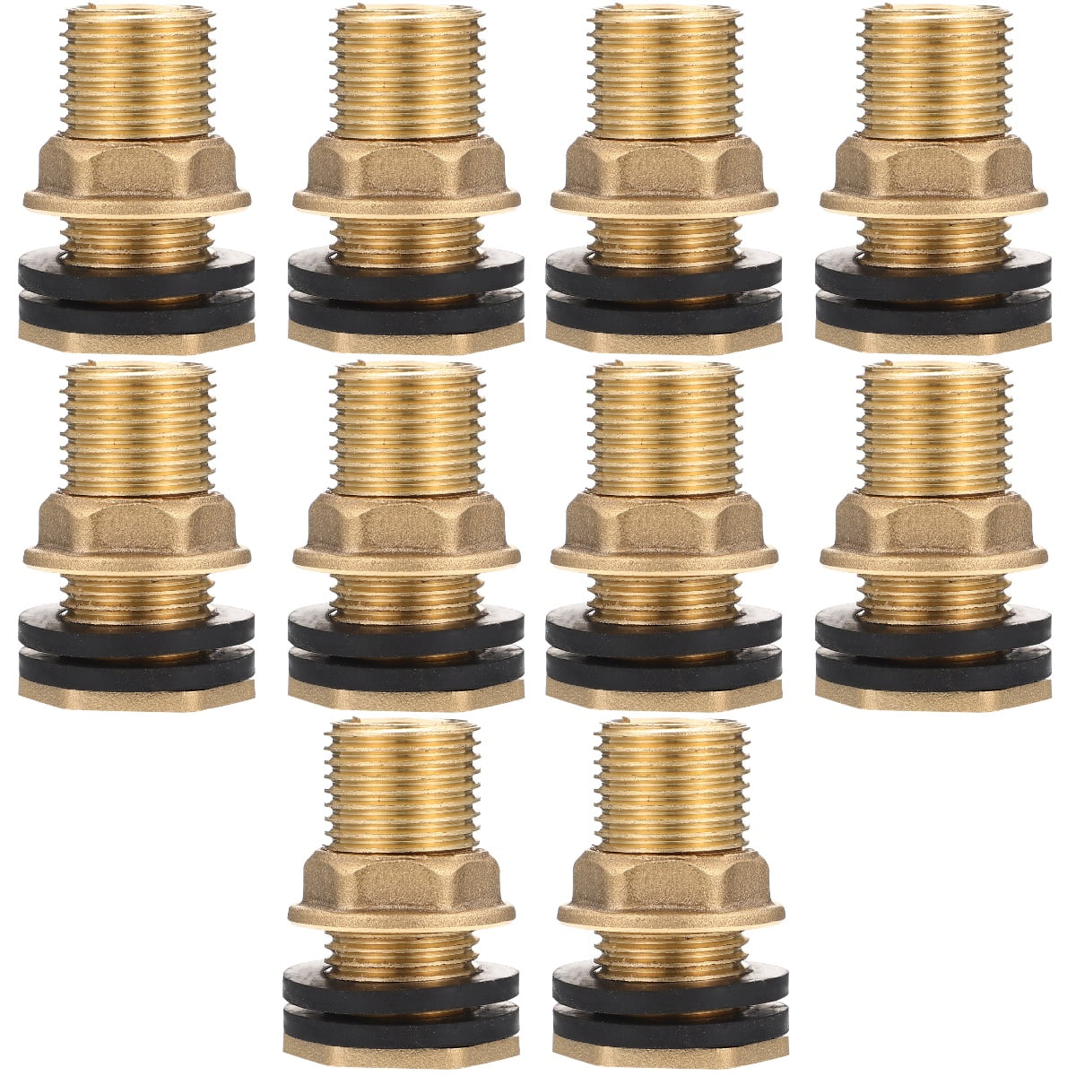 10 pcs Brass Threaded Water Tower Connector 1/2" Male 3/8" Female ...