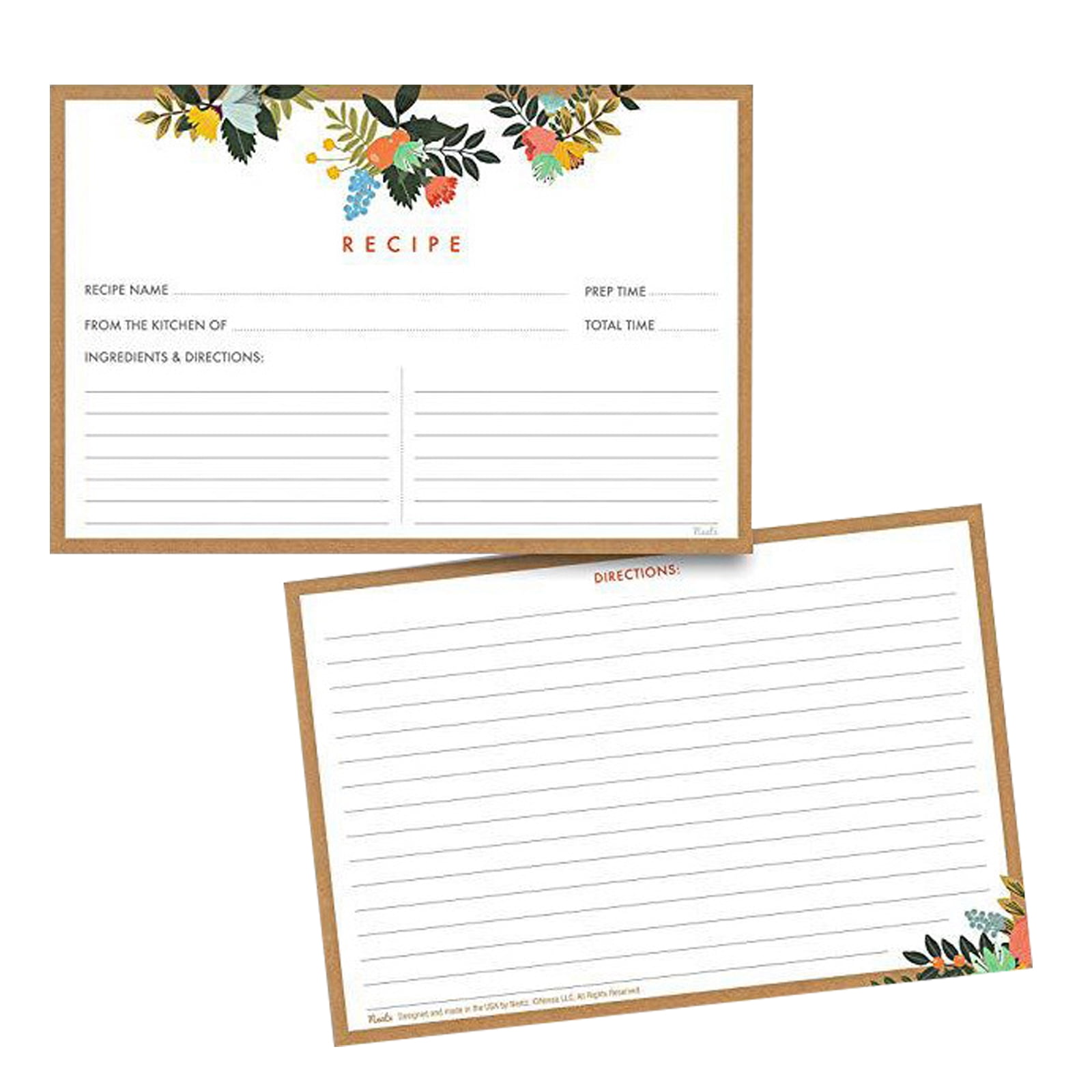 10 pcs Bridal Recipe Cards Double-Sided Kitchen Recipe Cards Notecards ...