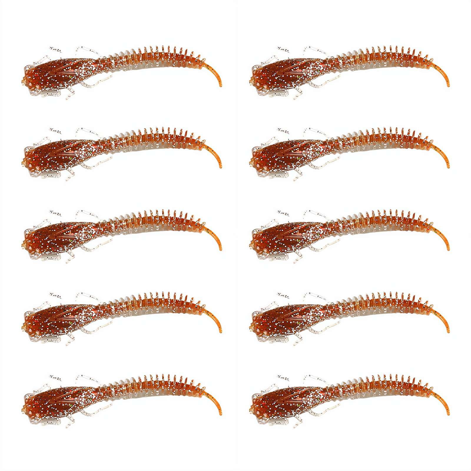 10 pcs Chariot Bug Soft Lures, Wacky Worms Baits for Bass Fishing ...