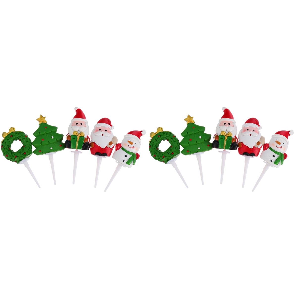 10 pcs Christmas Themed Cake Toppers Cake Decoration Festival Party ...