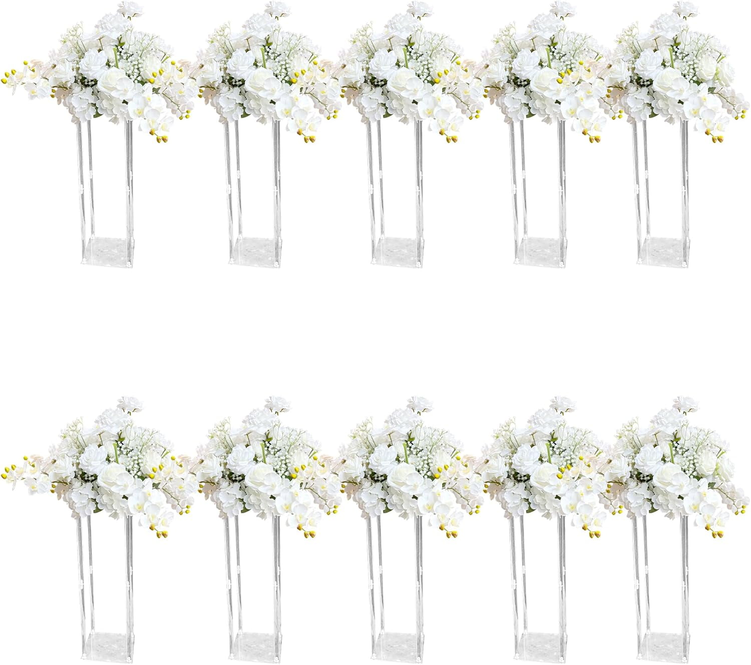 10 pcs Clear Acrylic Flower Stand Centerpieces for Table, 23.6in Tall ...