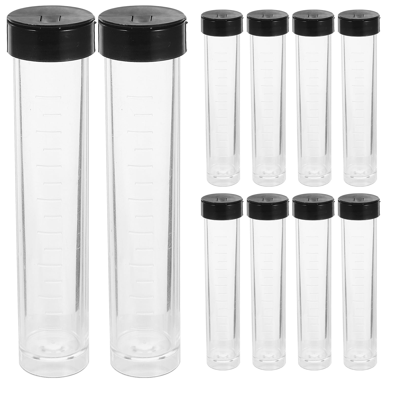 10 pcs Clear Reusable Storage Tubes with Lids Transparent Plastic ...