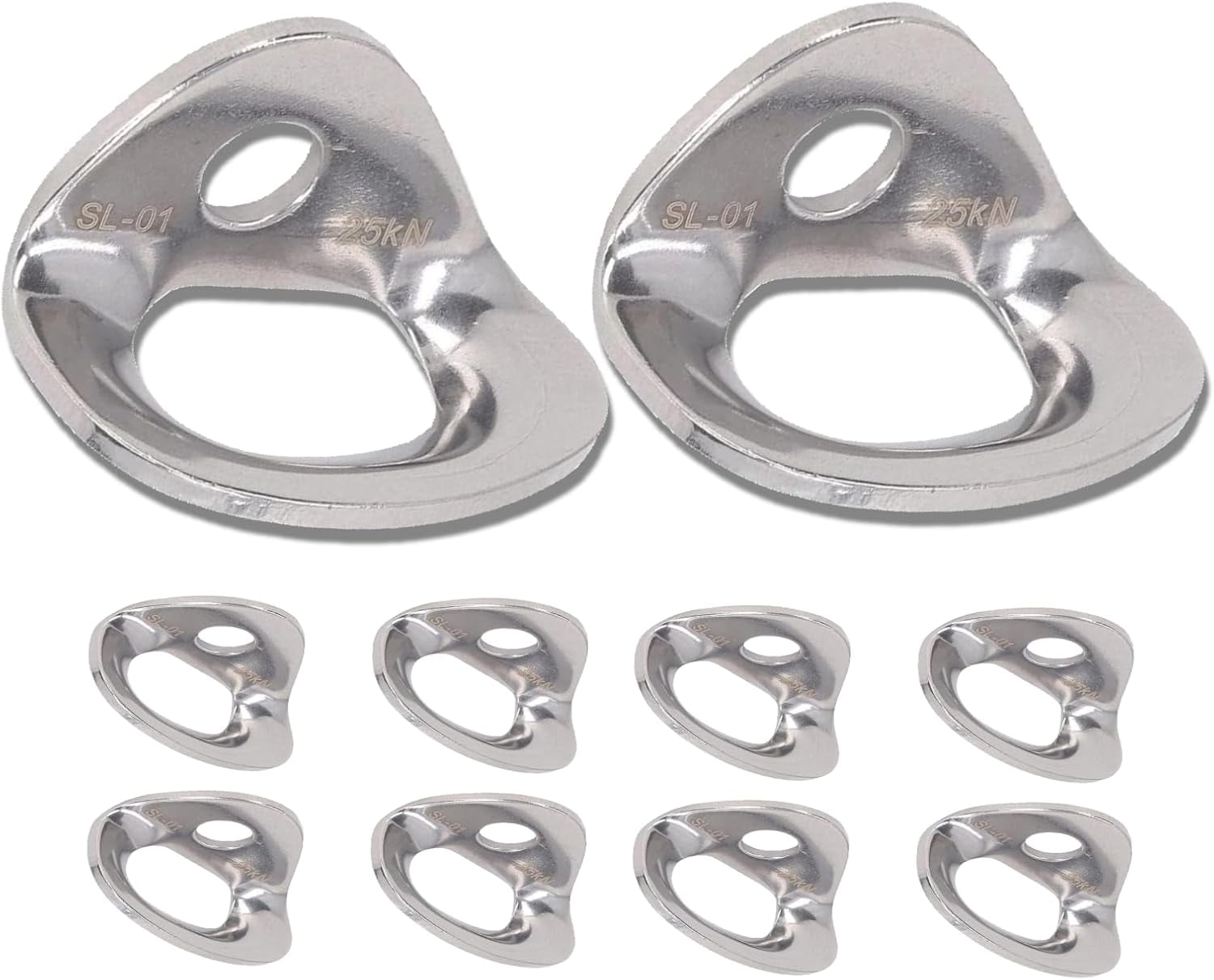 10 pcs Climbing Hanger, 25KN Stainless Steel Rock Climbing Anchors ...