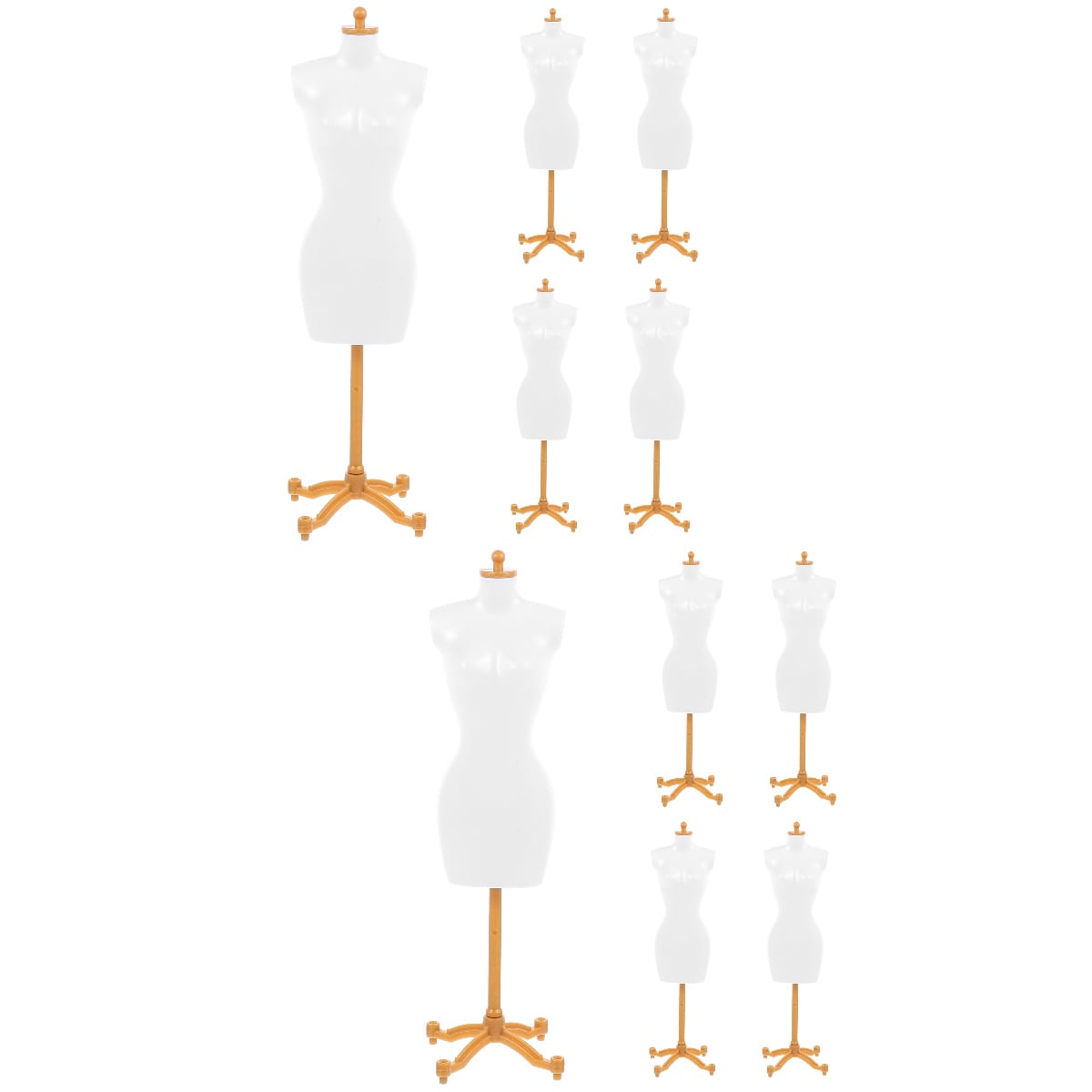 10 pcs Doll Dress Form Clothes Gown Display Supports Small Mannequin ...