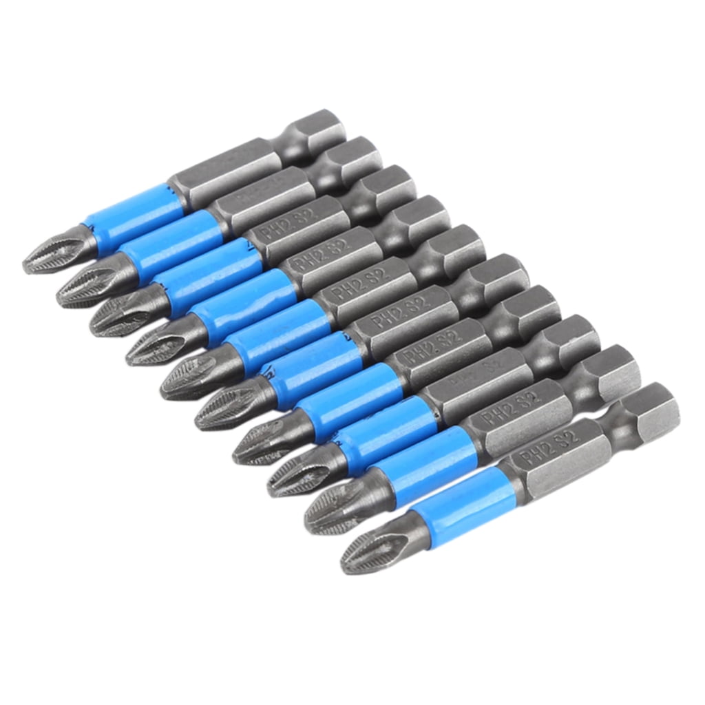VHUNT 10 pcs Magnetic PH2 Screwdriver Bits Set, S2 Alloy Steel, 50mm ...