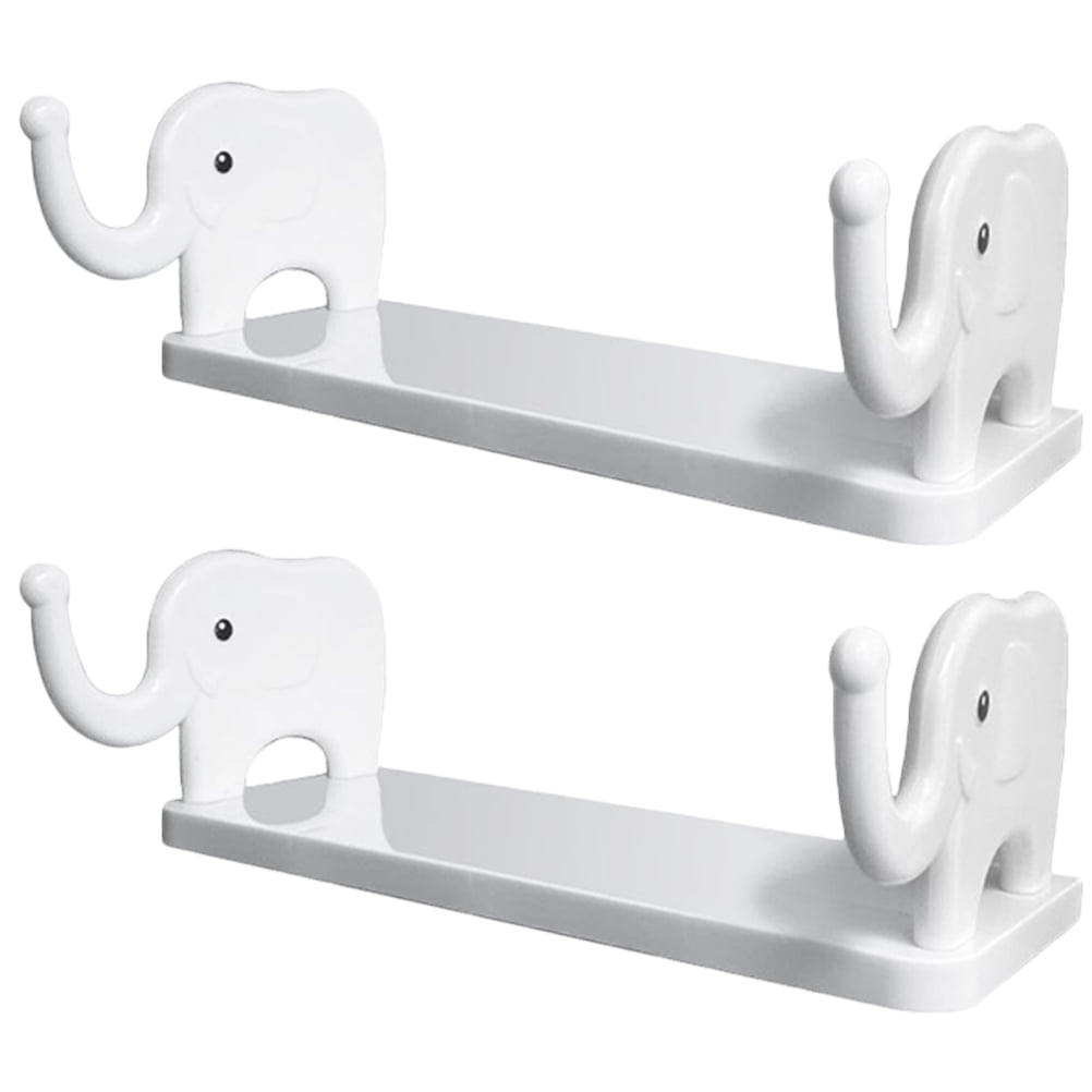 10 pcs Elephant Design Floating Shelf Adhesive Wall Shelf Wall-mounted ...