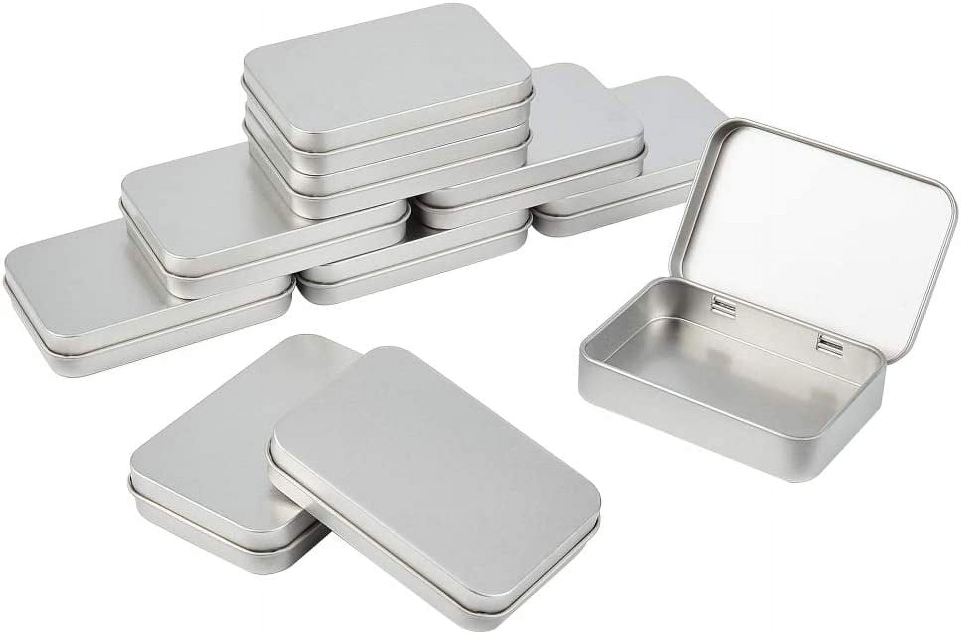10 pcs Empty Hinged Tins Box Containers, 3.6x2.5x0.7 Inch Metal ...